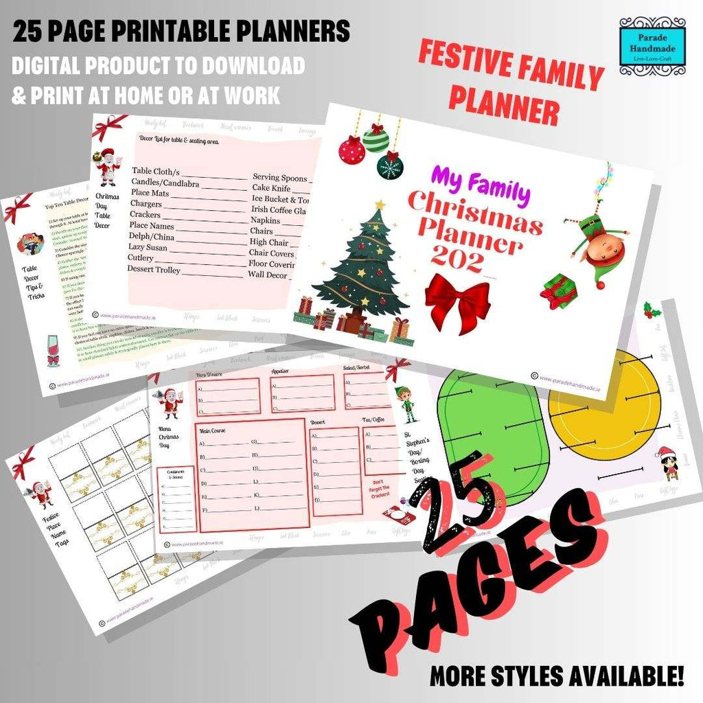 Printable Fun Traditional Christmas Family Planner - Digital Download ...